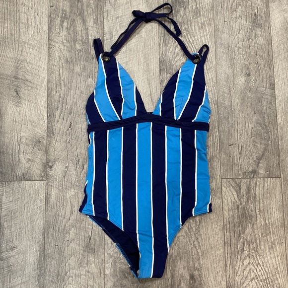 mei l’ange | Swim | Mei Lange Navy Multi Stripe Mya One Piece Swimsuit ...